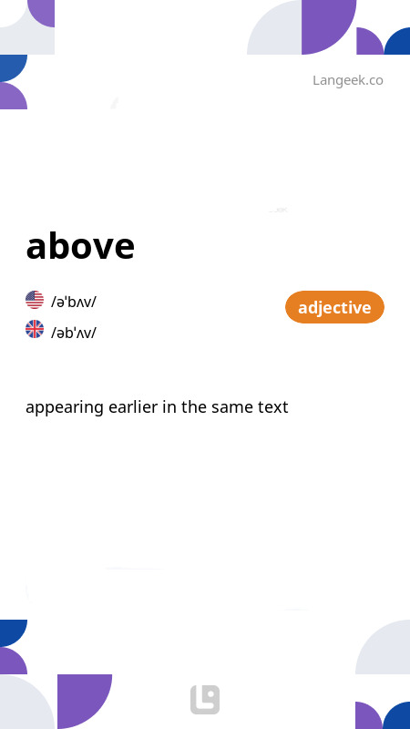 Definition & Meaning of "Above" | Picture Dictionary