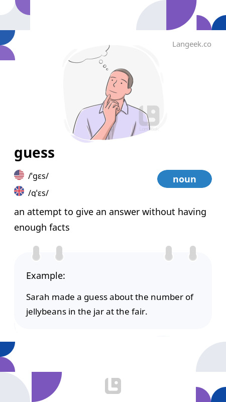 Definition & Meaning of "Guess" | Picture Dictionary
