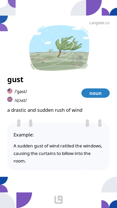 Definition & Meaning of "Gust" | Picture Dictionary