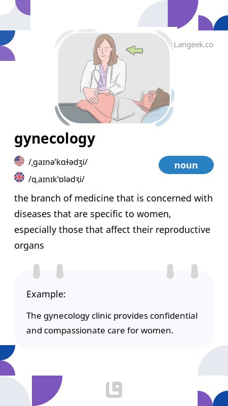 Definition & Meaning of "Gynecology" | Picture Dictionary