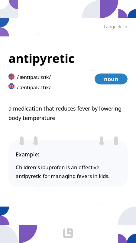 Definition & Meaning of "Antipyretic" | Picture Dictionary