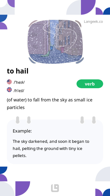 Definition & Meaning of "Hail" | Picture Dictionary