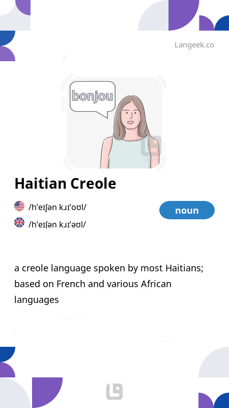 Definition & Meaning of "Haitian creole" | Picture Dictionary