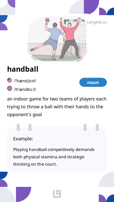 Definition & Meaning of "Handball" | LanGeek