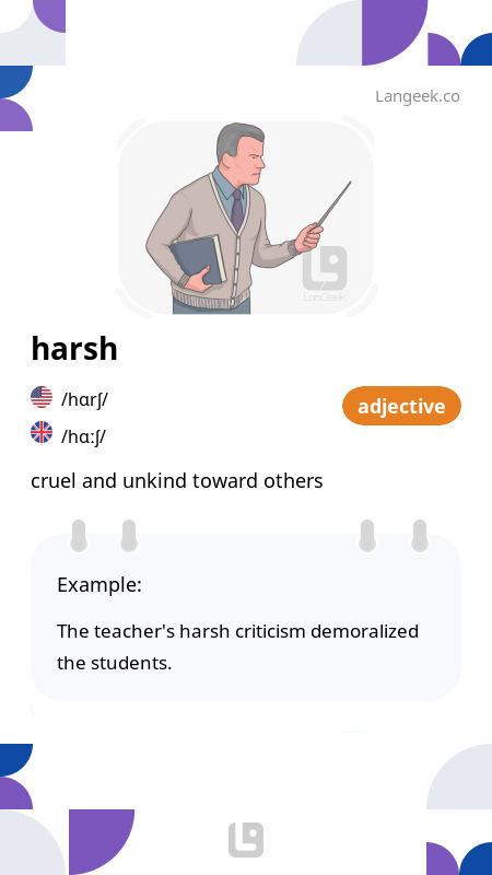 Definition & Meaning of "Harsh" | Picture Dictionary