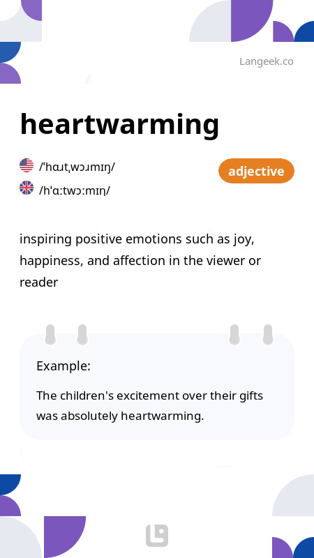 Definition & Meaning of "Heartwarming" | Picture Dictionary