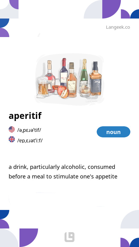 Definition & Meaning of "Aperitif" | Picture Dictionary