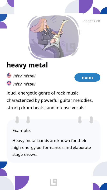 Definition & Meaning of "Heavy metal" | Picture Dictionary