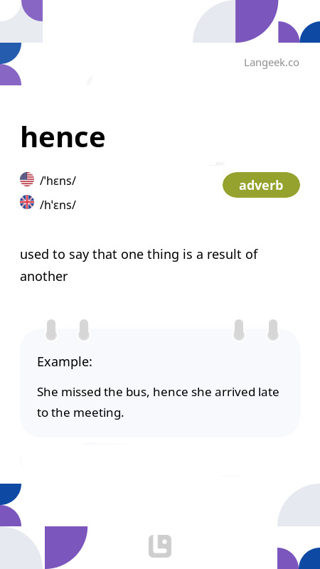 What does hence mean store
