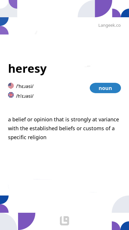 Definition & Meaning of "Heresy" | Picture Dictionary