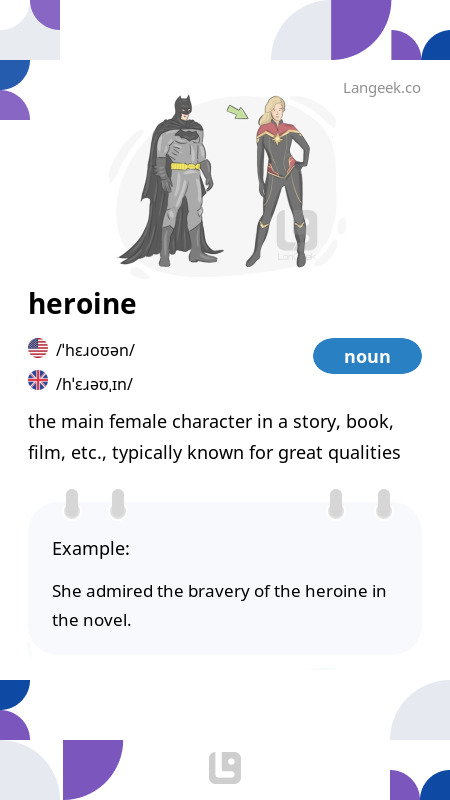 Definition & Meaning of "Heroine" | Picture Dictionary