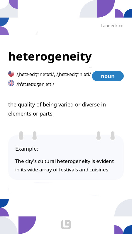Definition & Meaning of "Heterogeneity" | Picture Dictionary