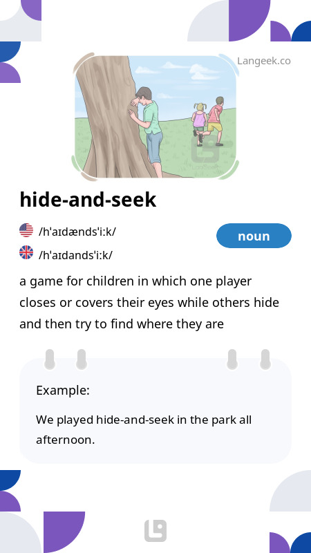 Definition & Meaning of "Hide-and-seek" | Picture Dictionary