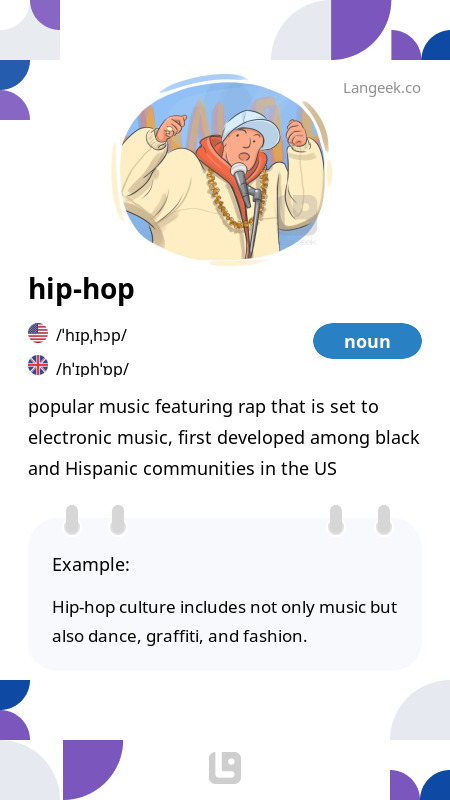 Definition & Meaning of "Hip-hop" | LanGeek