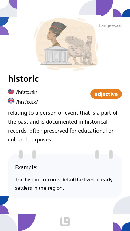 Definition & Meaning of "Historic" | Picture Dictionary