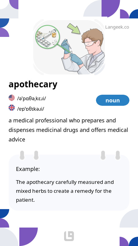 Definition & Meaning of "Apothecary" | Picture Dictionary