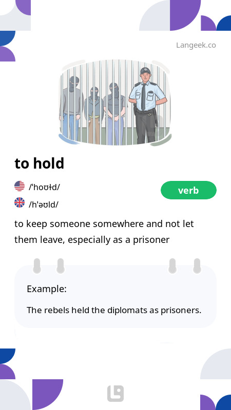 Definition & Meaning of "Hold" | Picture Dictionary
