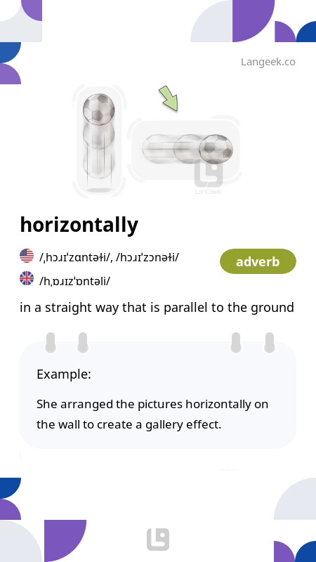 Definition & Meaning of "Horizontally" | Picture Dictionary