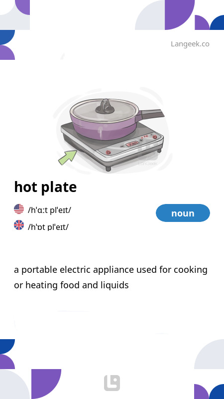 Definition & Meaning of "Hot plate" | Picture Dictionary