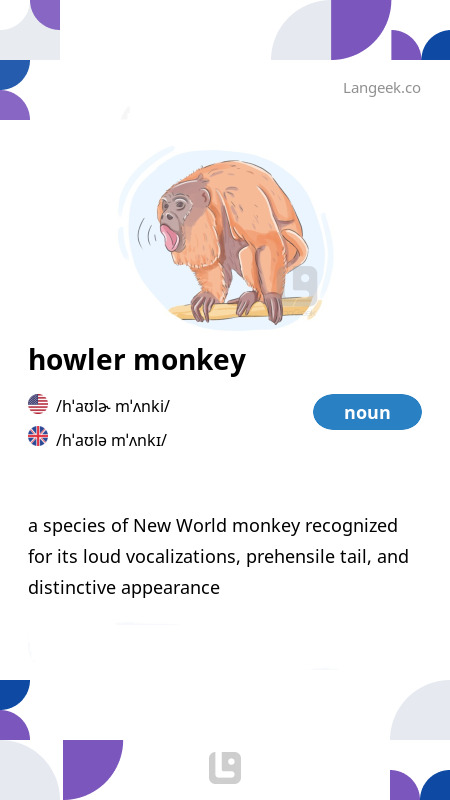 Definition & Meaning of "Howler monkey" | Picture Dictionary