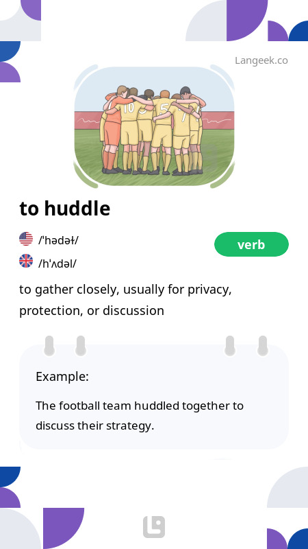 Definition & Meaning of "Huddle" | Picture Dictionary
