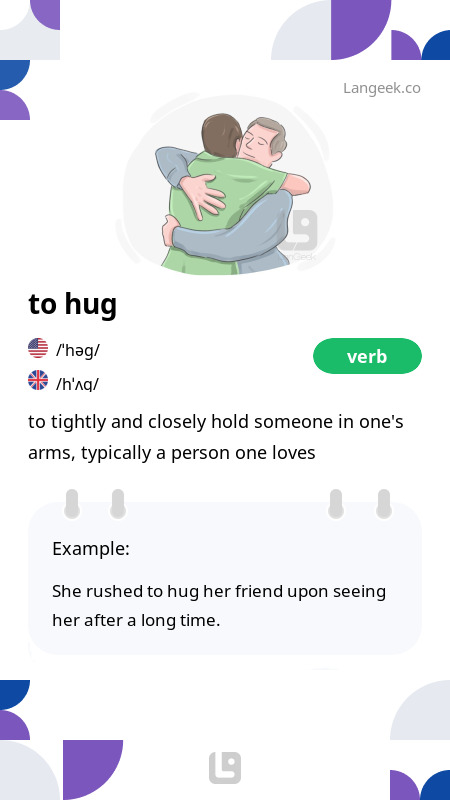 Definition & Meaning of "Hug" | Picture Dictionary
