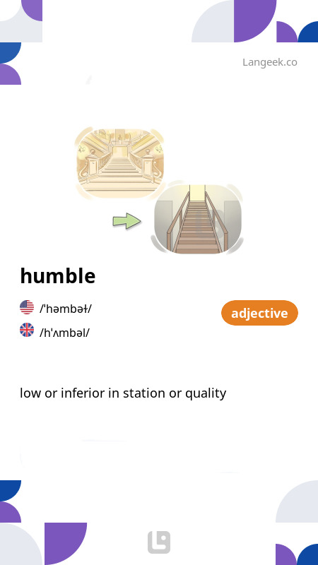 Definition & Meaning of "Humble" | LanGeek