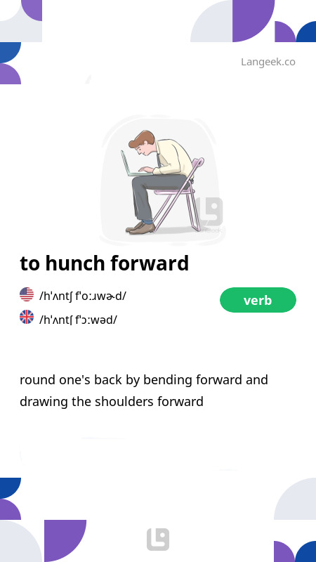 Definition & Meaning of "Hunch forward" | Picture Dictionary
