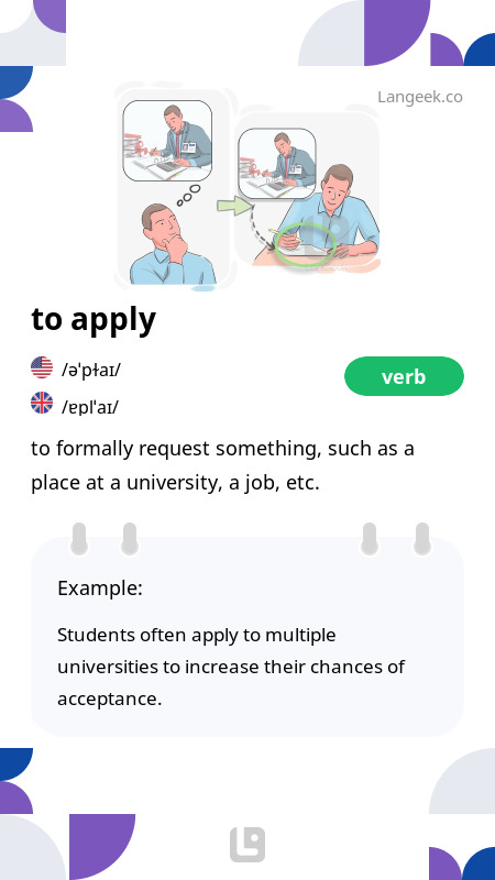 Definition & Meaning of "Apply" | LanGeek