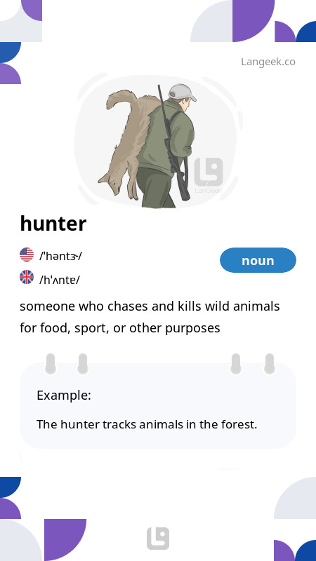 Definition & Meaning of "Hunter" | Picture Dictionary
