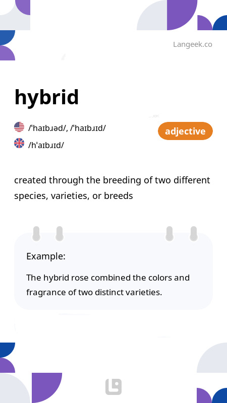Definition & Meaning of "Hybrid" | Picture Dictionary