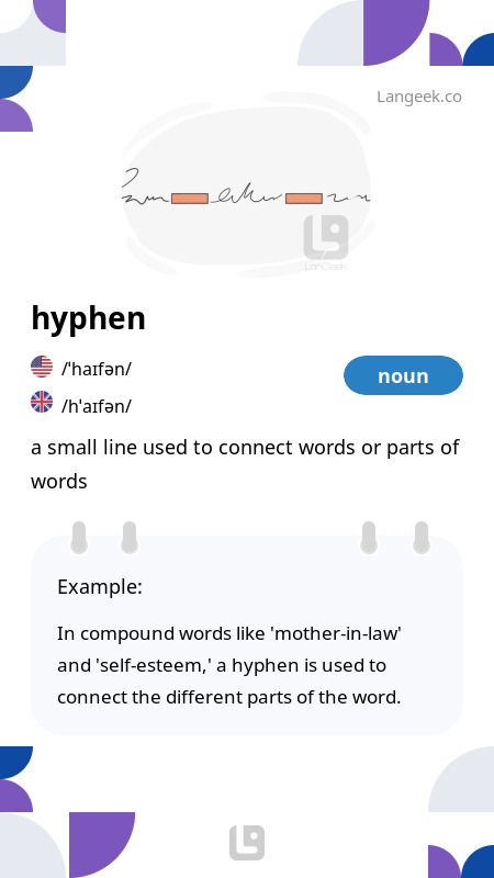 Definition & Meaning of "Hyphen" | Picture Dictionary