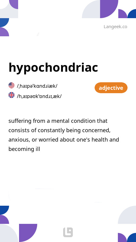 Definition & Meaning of "Hypochondriac" | Picture Dictionary
