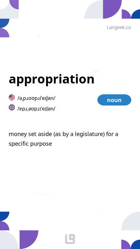 Definition & Meaning of "Appropriation" | Picture Dictionary