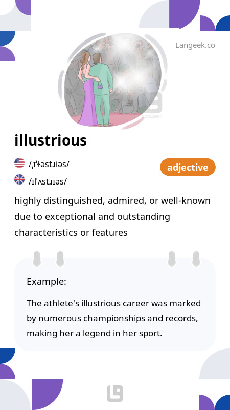 Definition & Meaning of "Illustrious" | Picture Dictionary