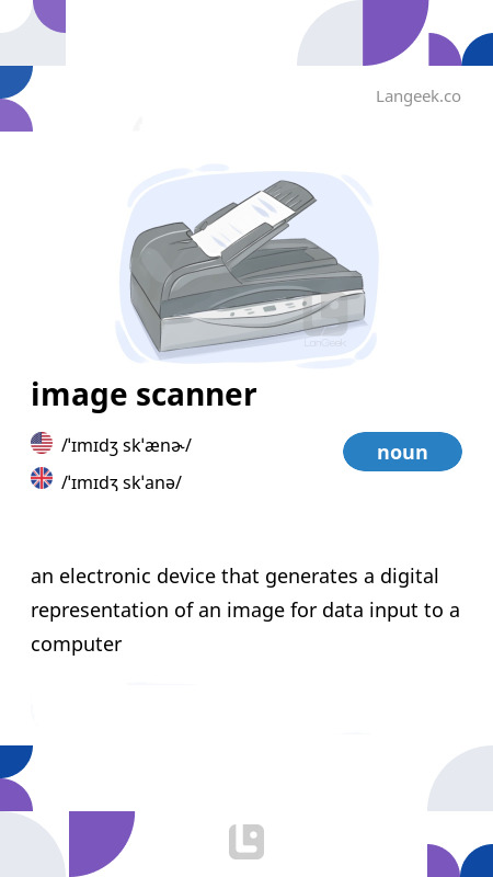 Definition & Meaning of "Image scanner" | Picture Dictionary