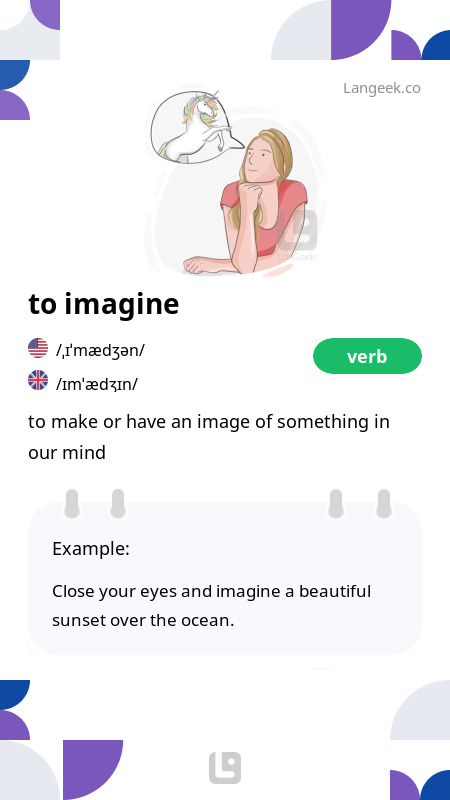 Definition & Meaning of "Imagine" | LanGeek