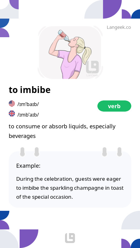 Definition & Meaning of "Imbibe" | Picture Dictionary