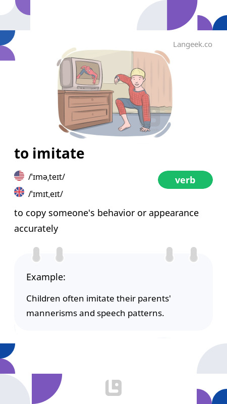 Definition & Meaning of "Imitate" | Picture Dictionary