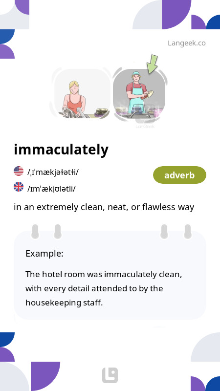 Definition & Meaning of "Immaculately" | Picture Dictionary