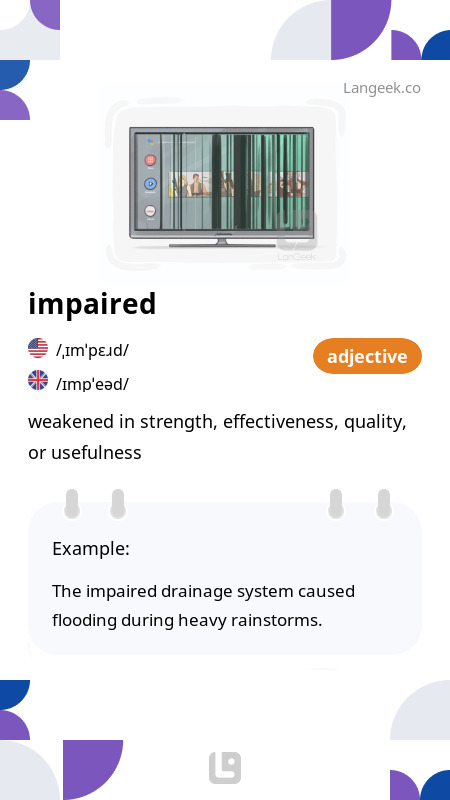 Definition & Meaning of "Impaired" | Picture Dictionary