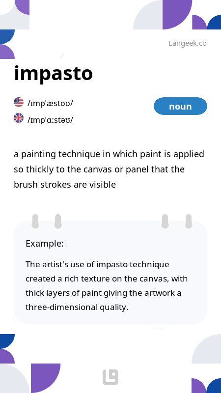 Definition & Meaning of "Impasto" | Picture Dictionary