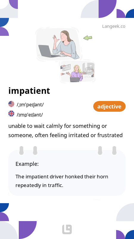 Definition & Meaning of "Impatient" | Picture Dictionary