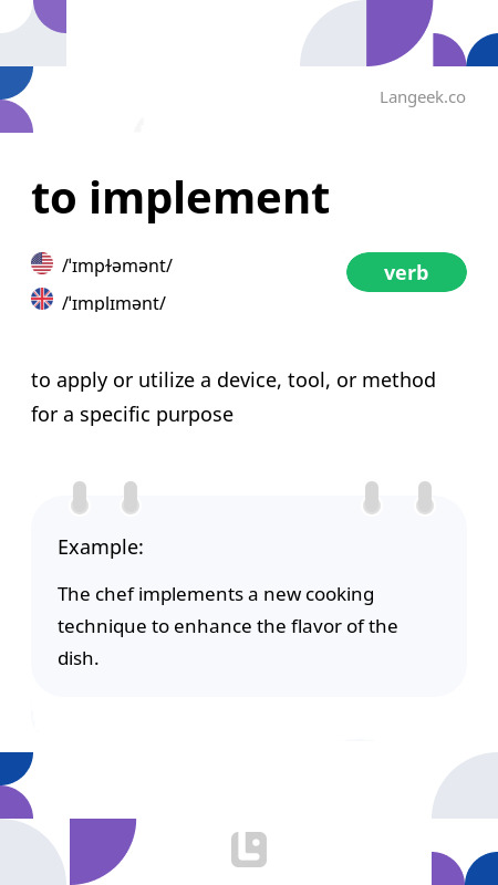 Definition & Meaning of "Implement" | Picture Dictionary