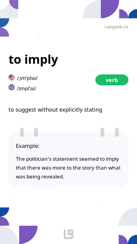 Definition & Meaning of "Imply" | Picture Dictionary