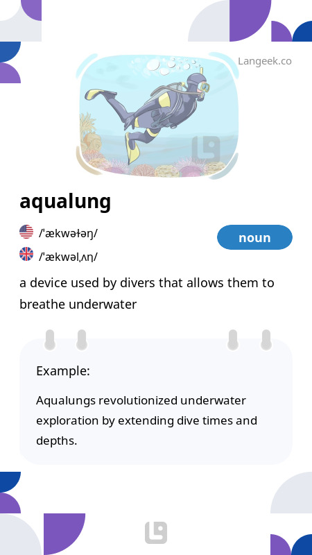 Definition & Meaning of "Aqualung" | Picture Dictionary