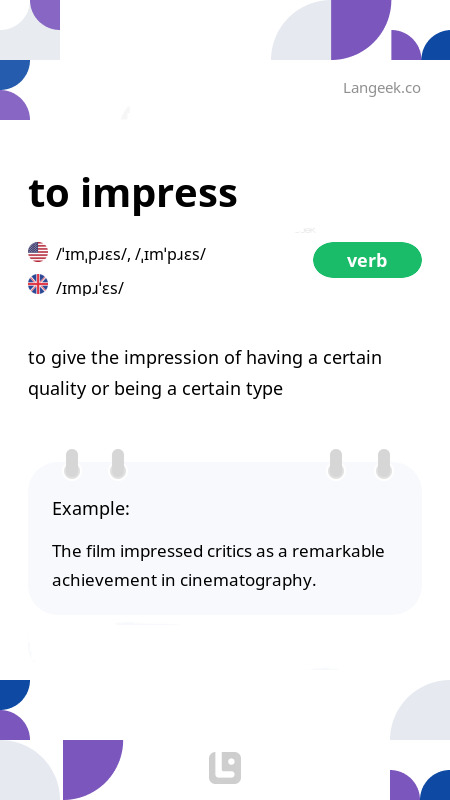 Definition & Meaning of "Impress" | LanGeek
