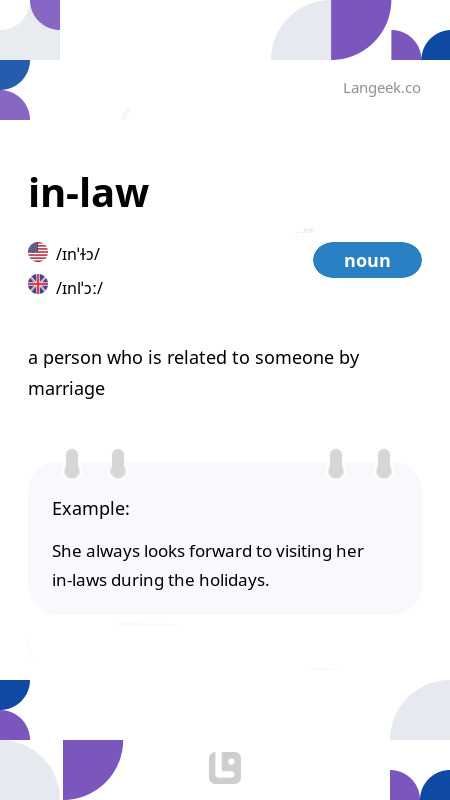 Definition & Meaning of "In-law" | Picture Dictionary