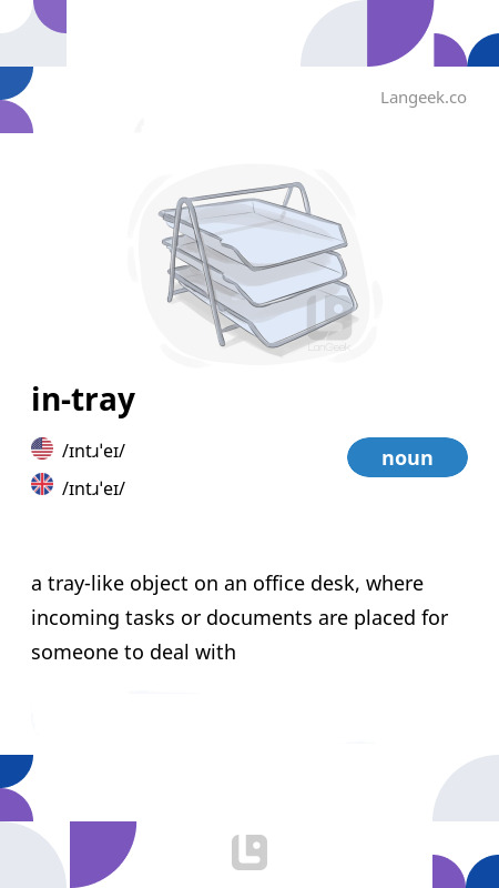 Definition & Meaning of "In-tray" | Picture Dictionary