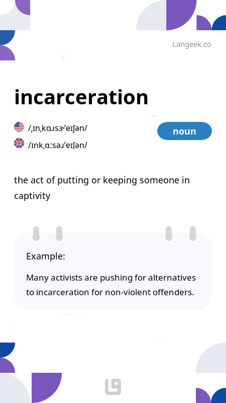 Definition & Meaning of "Incarceration" | Picture Dictionary
